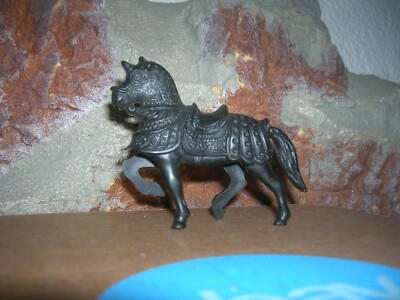 LIDO 1950'S KNIGHTS HORSE 54MM PLAYSET BLACK ARMORED WALKING TOY ...