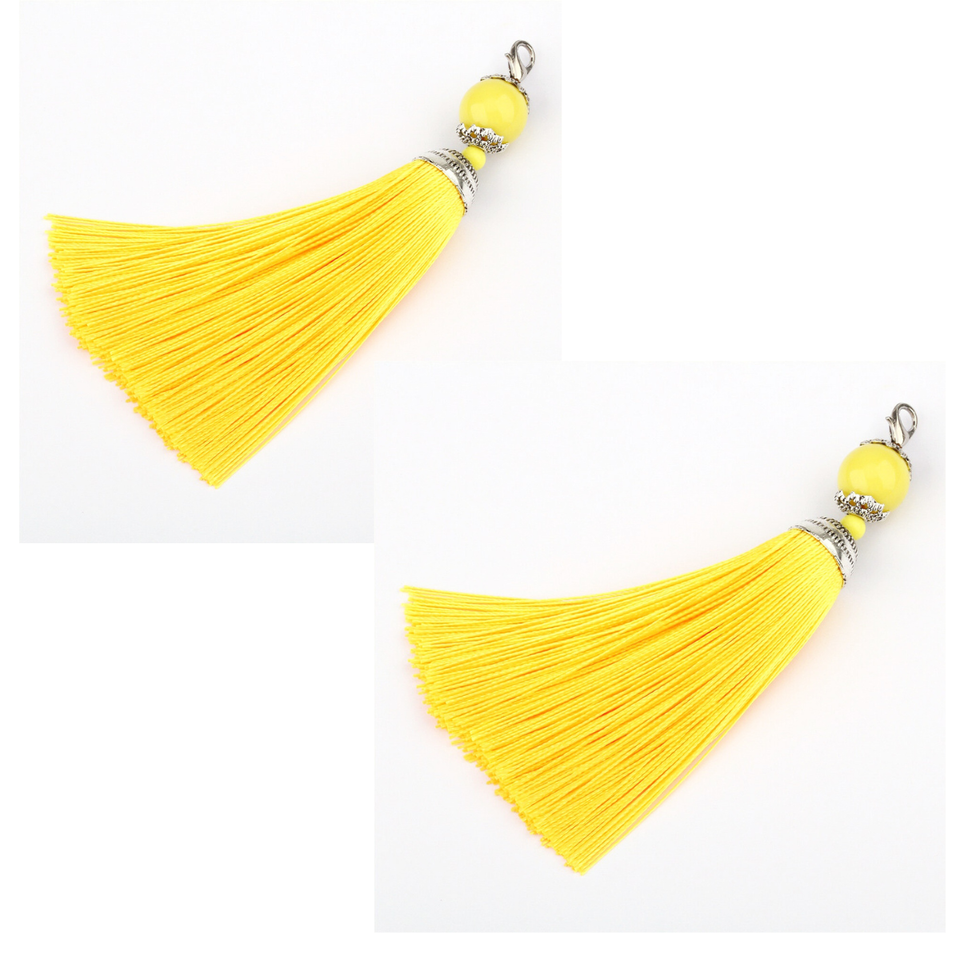 Large Key Tassels 11cm Long Pack Silky Bead Cushion Curtain Craft ...