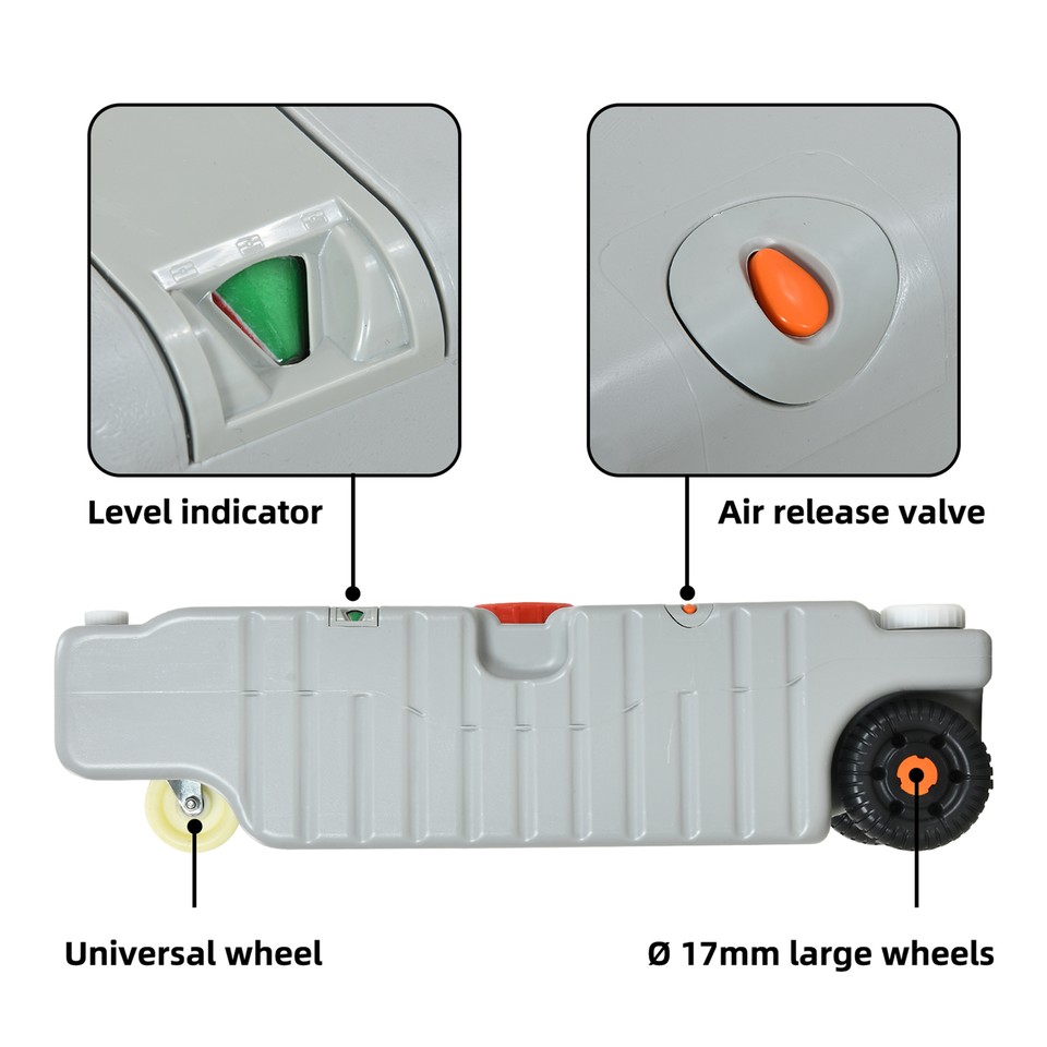 19.8 Gallon RV Waste Tank Kit Portable Water Holding Tote Sewer Dump ...