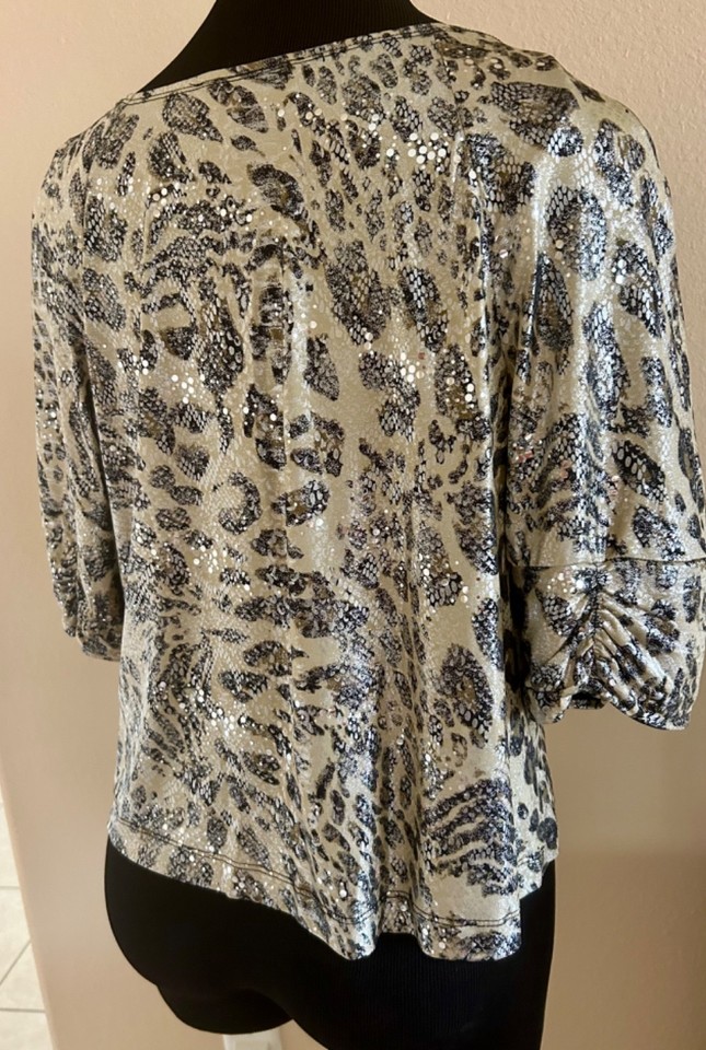 Perceptions New York Shimmering Snake Metallic 3/4 sleeve Evening ...