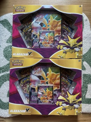 2 X POKEMON TCG Alakazam V Box 4 Booster Packs + Alakazam V Promo FREE ...