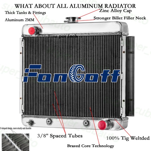 4 CORE Aluminum Radiator For 1962-1967 Chevrolet Chevy II Base Nova SS ...