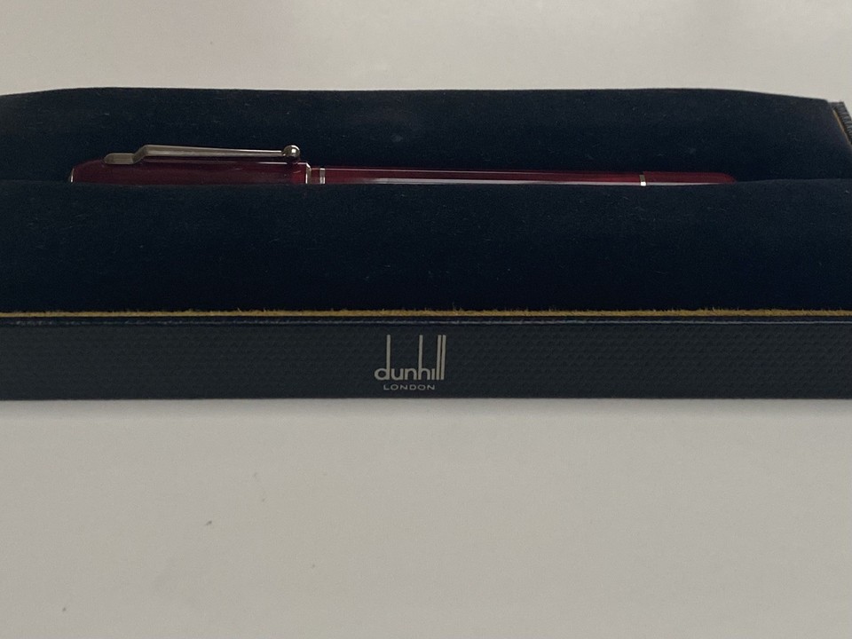 Rare Red Dunhill Sidecar Gemline Fountain Pen – Mint & Boxed. 18k M Nib ...