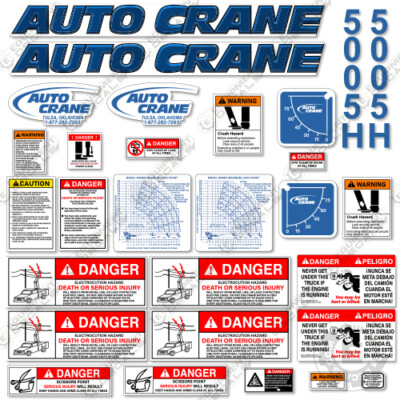 Fits Auto Crane 5005H Decal Kit Crane Truck Stickers 3M 7-Year Vinyl ...
