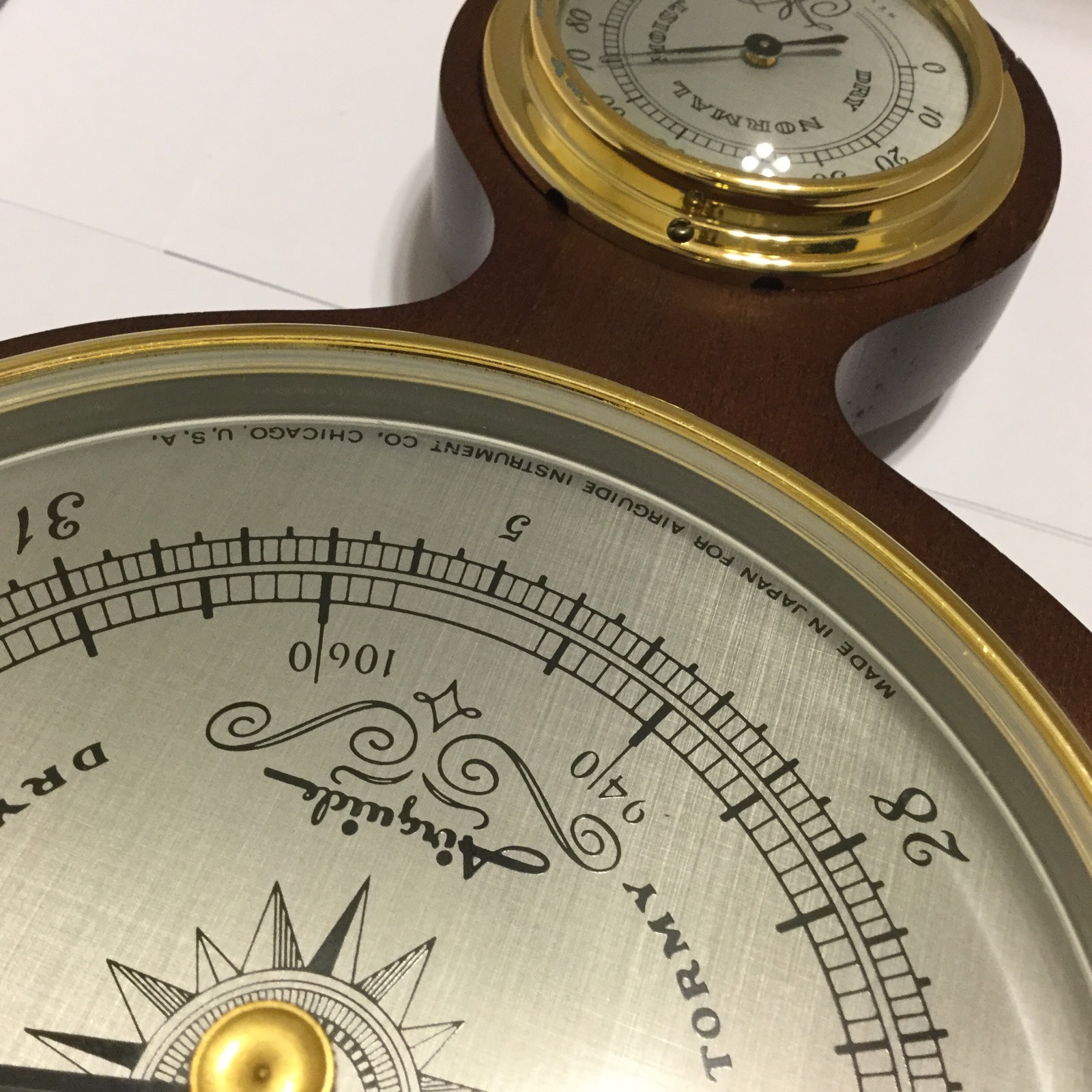 Vintage Airguide Banjo Barometer ATT AT&T BELL Advertising Wood Japan ...