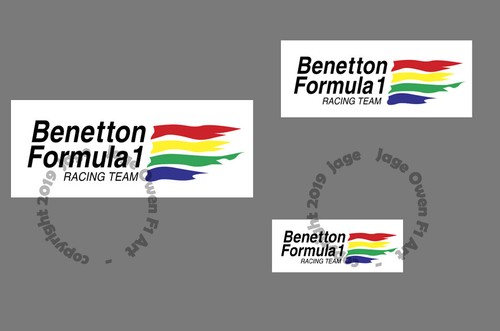 x2 Benetton F1 Logo Sticker Vinyl 1990s - Scuderia GP | eBay
