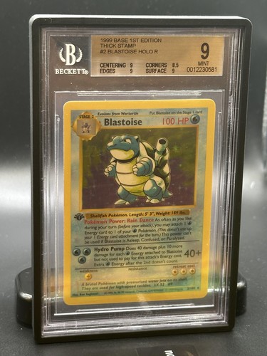 1999 Pokemon Base 1st Edition Thick Stamp #2 Blastoise HOLO R BGS 9.0 ...