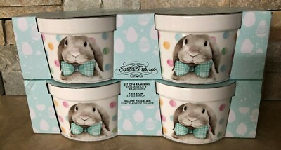 CIROA Set of 4 FLOPPY EAR BUNNY RABBIT Ramequins EASTER PARADE Tidbit ...