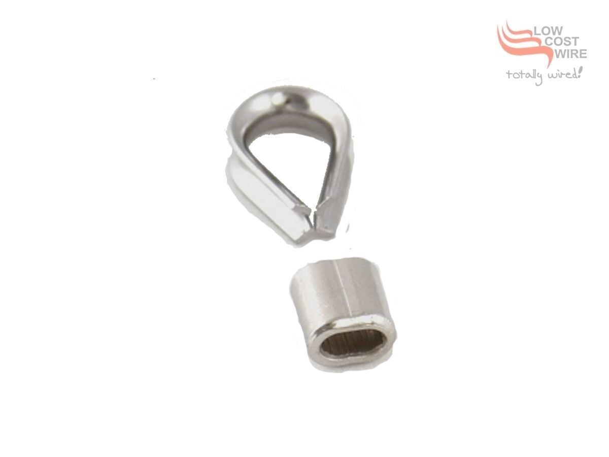 5 Pack G316 STAINLESS STEEL Thimbles Swages Ferrules for 6.0mm Wire ...