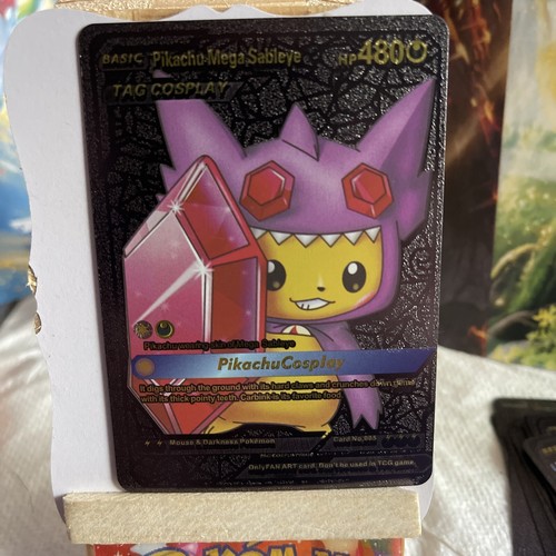 Pikachu Mega Sableye Cosplay Black Foil Fan Art Pokemon Card Hp480 NM ...