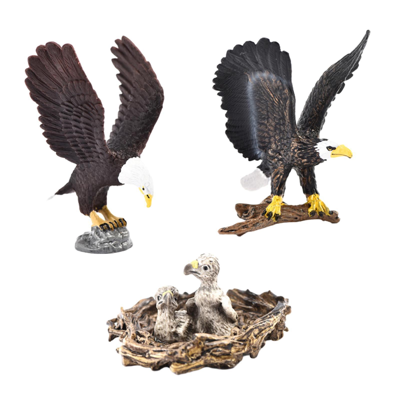 3 Pieces Eagle Statue Set Eagle Figurine for Photo Props Anniversary ...