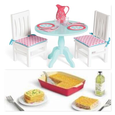 American Girl Doll Dining Set and Lasagna Dinner Set New! | eBay