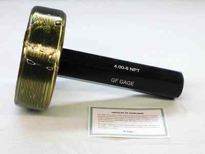 NEW 4" 8 NPT L1 PIPE THREAD PLUG GAGE 4.0 4.00 4.000 4.0000 N.P.T ...