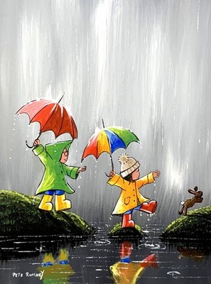 Pete Rumney Art Painting Following Rascally Rabbit Pond Hopping Fun In ...
