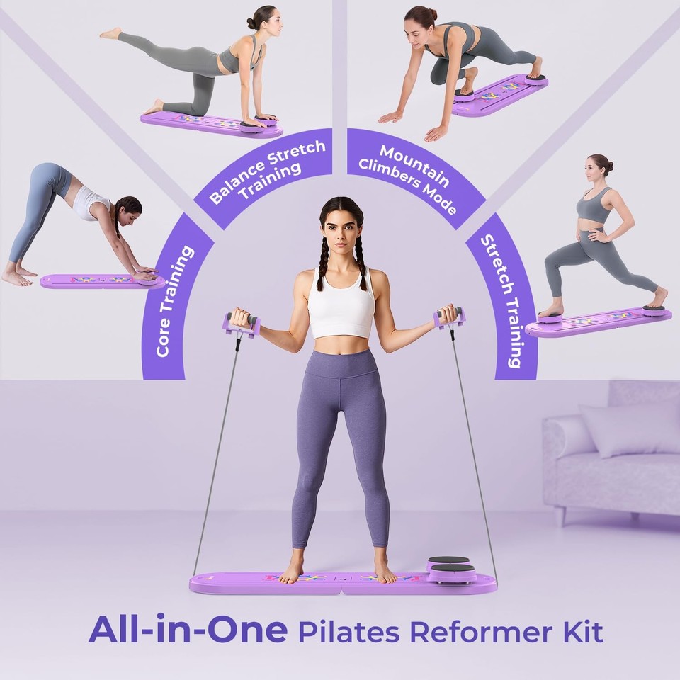 OWLSKY Pilates Reformer Board – 5-in-1 Foldable Pilates Machine for ...