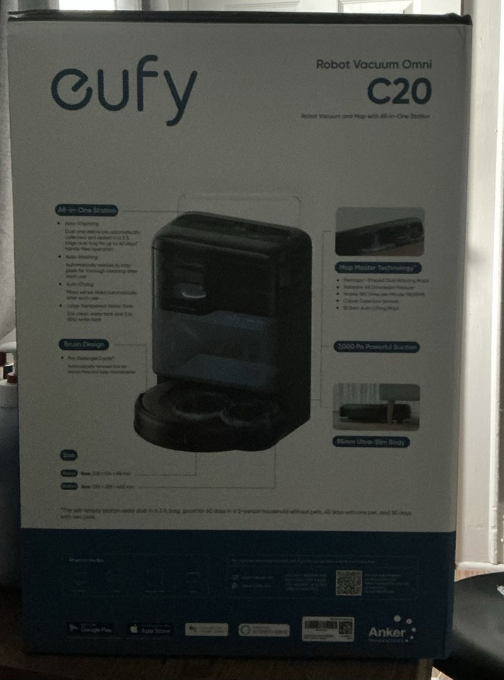 eufy Omni C20 Robot Vacuum and Mop All-in-One Station Auto Mop Washing ...