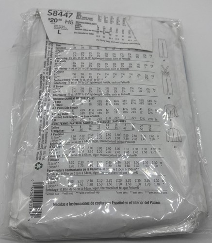 NEW SIMPLICITY PATTERN S8447 MISSES 1940'S STYLE OVERALLS PANTS BLOUSE ...