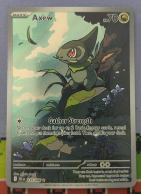 Pokémon Axew Illustration Rare 145/086 2025 Scarlet & Violet Black Bolt ...
