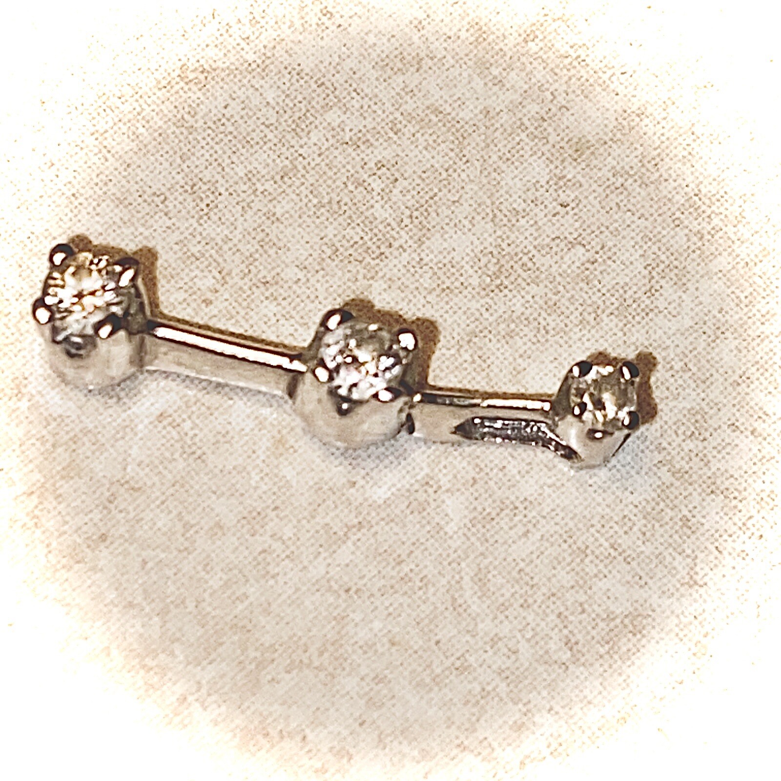 Diamond Hinge Pendant .80 Carat 3 Diamonds VF 14k Whi… - Gem