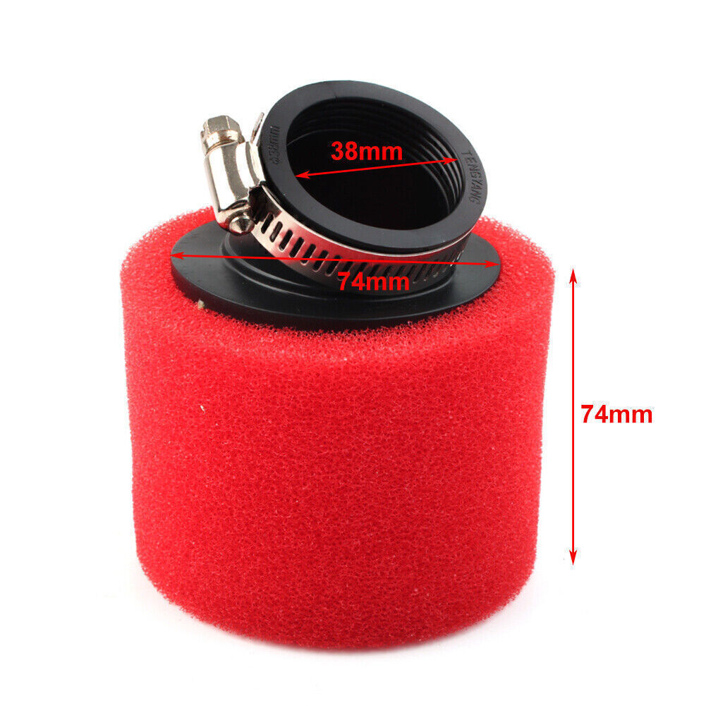 1x 38mm Pit Dirt Bike Angled Foam Air Filter Fit 110cc 125cc KLX110 ...