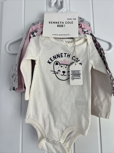 NEW NWT girls Size 6 Months 4 Pack Kenneth Cole Long Sleeve Bodysuits ...