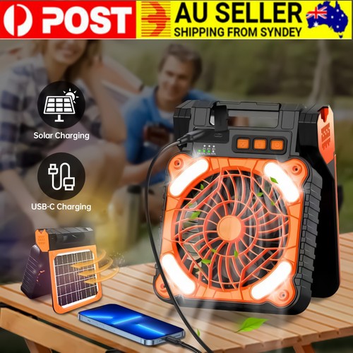 Outdoor Camping Fan Light Powerful Flashlight Rechargeable with USB ...