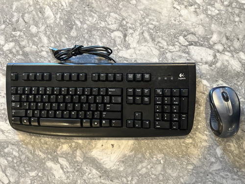 Logitech Deluxe 250 9677380403 Wired Keyboard w/ wireless mouse ...
