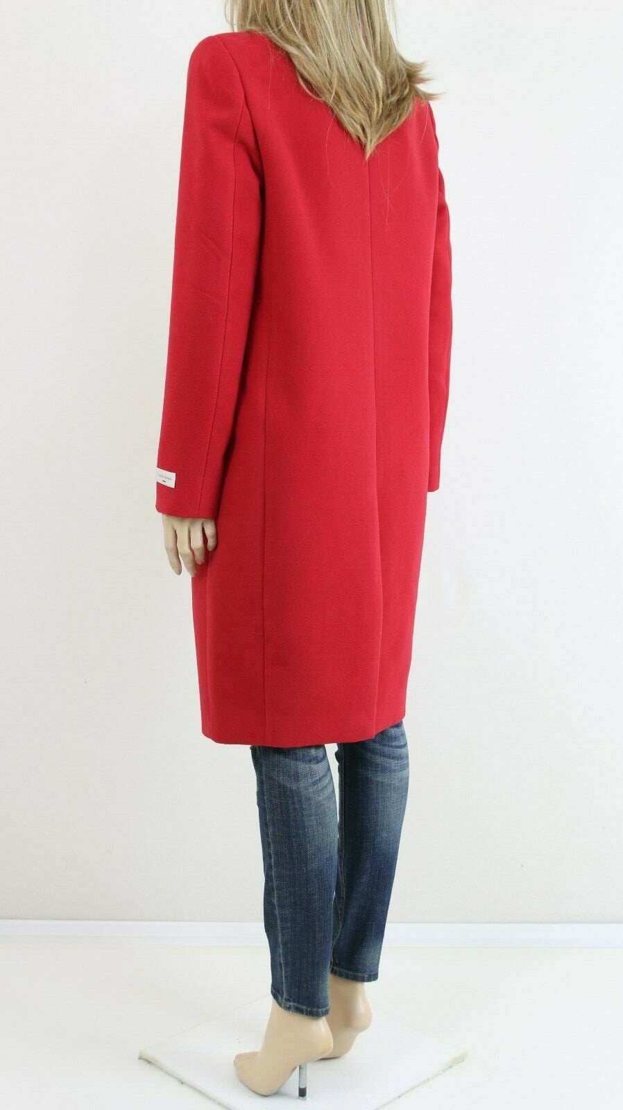 Gianni Feraud Femme Premium Red Wool Long Trench Coat Parka Jacket UK ...