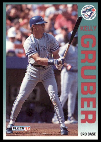 1992 Fleer #329 Kelly Gruber Toronto Blue Jays Baseball Card | eBay