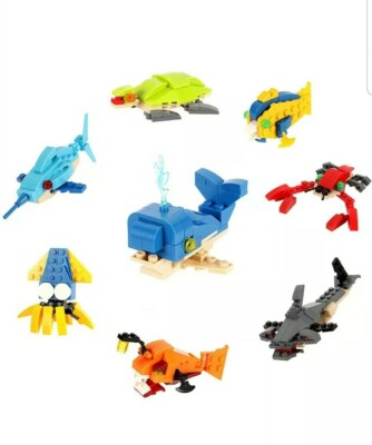 Mini Animals Building 8 in 1 Big Shark Blocks, Ocean Petit Blocks | eBay