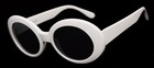 Retro Kurt Cobain Nirvana Oval Lens Aliens Shades White Thick Frame ...