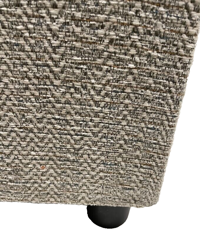 Footstool / Pouffe / Small Stool / Grey Chunky Fleck Herringbone End of ...