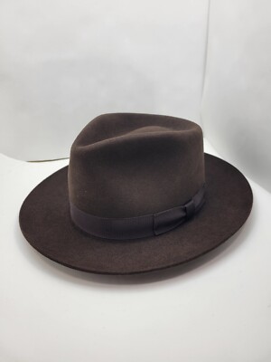 SCALA C-CROWN BROWN FUR FEDORA MADE IN USA | eBay