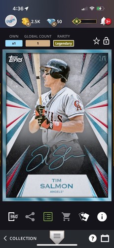 Topps Bunt Digital 2023 Renowned signature Platinum Tim SalmonCC1 1/1 ...