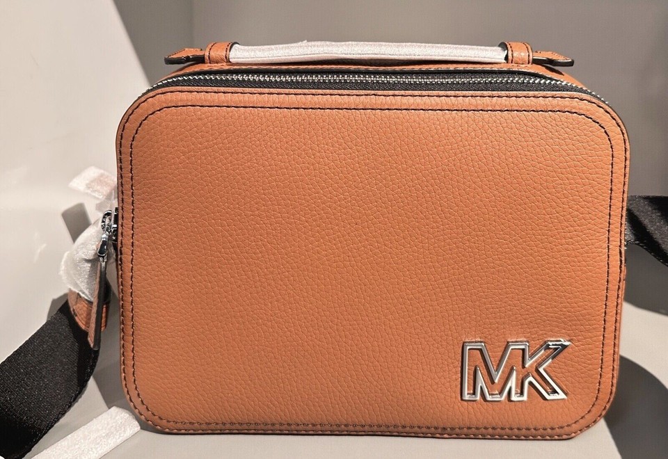 Michael Kors Cooper Luggage Pebbled Leather EW Map Crossbody Messenger ...