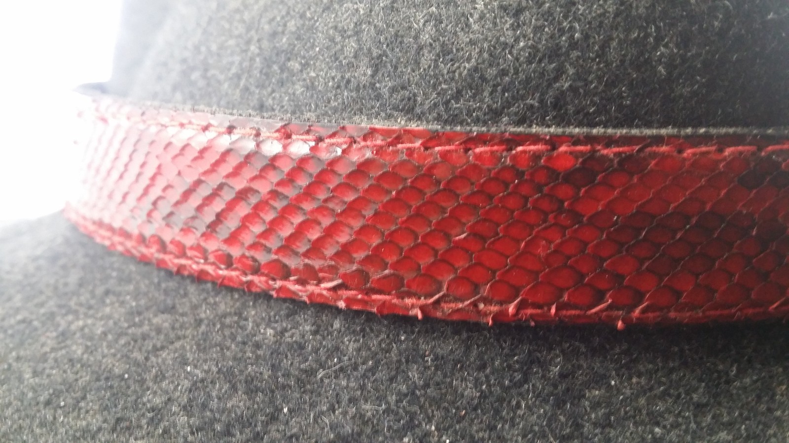 NEW Western cowboy cowgirl red Python snake skin hatband hat band ...