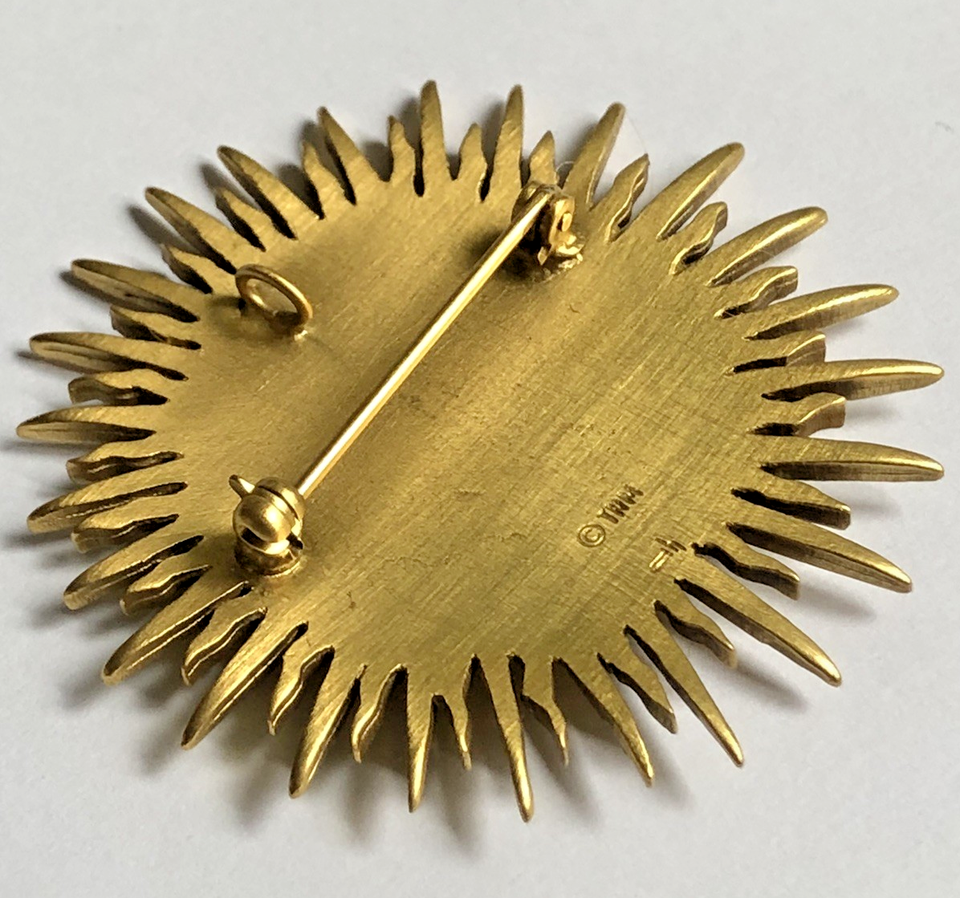 Vintage Signed TNM Newark Museum Athena Sun Goddess Sunburst Brooch ...