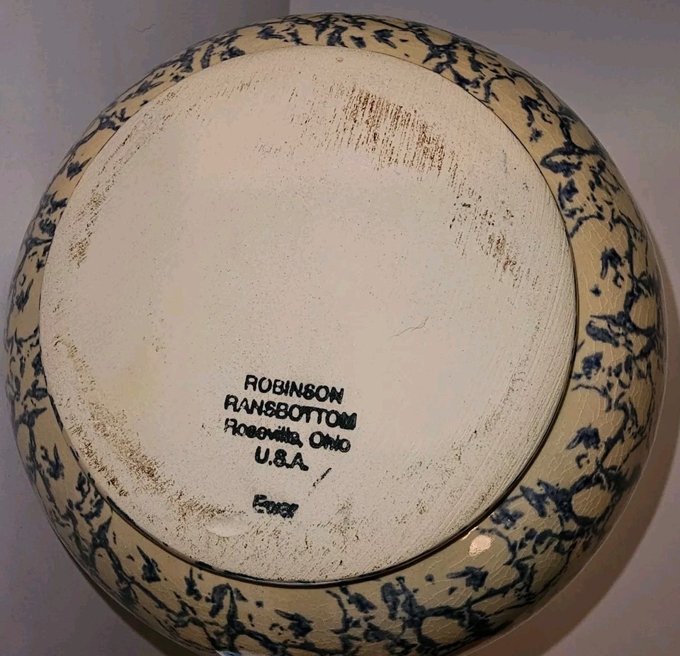 Robinson Ransbottom Blue Spongeware Pitcher - Roseville Ohio | eBay