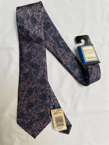 Allyn St George Tie Blue Pink Grey Multi Color Necktie NWT 100% Silk | eBay