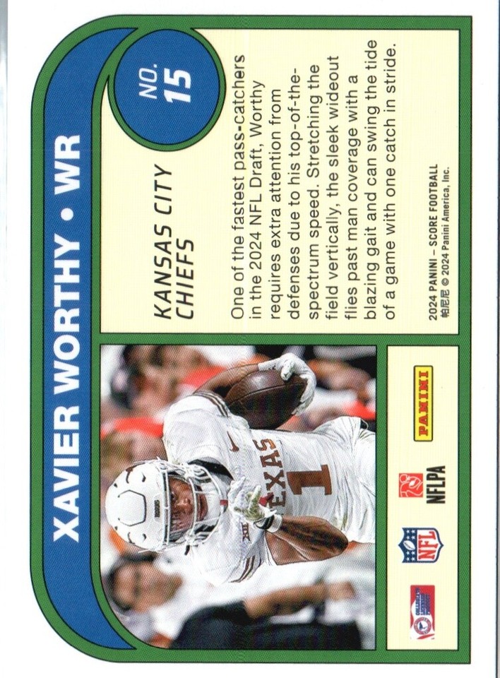 2024 Score #15 Xavier Worthy Protential | eBay