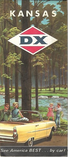 1963 SUNRAY DX OIL Road Map KANSAS Topeka Salina Wichita Hutchinson ...