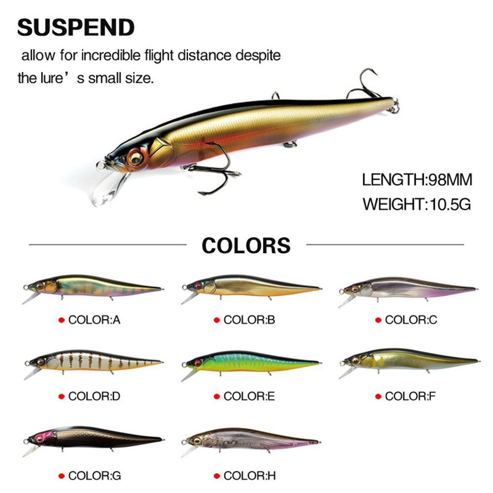 Crankbaits Long Casting Lure Fish Hooks Minnow Lures Floating Minnow ...