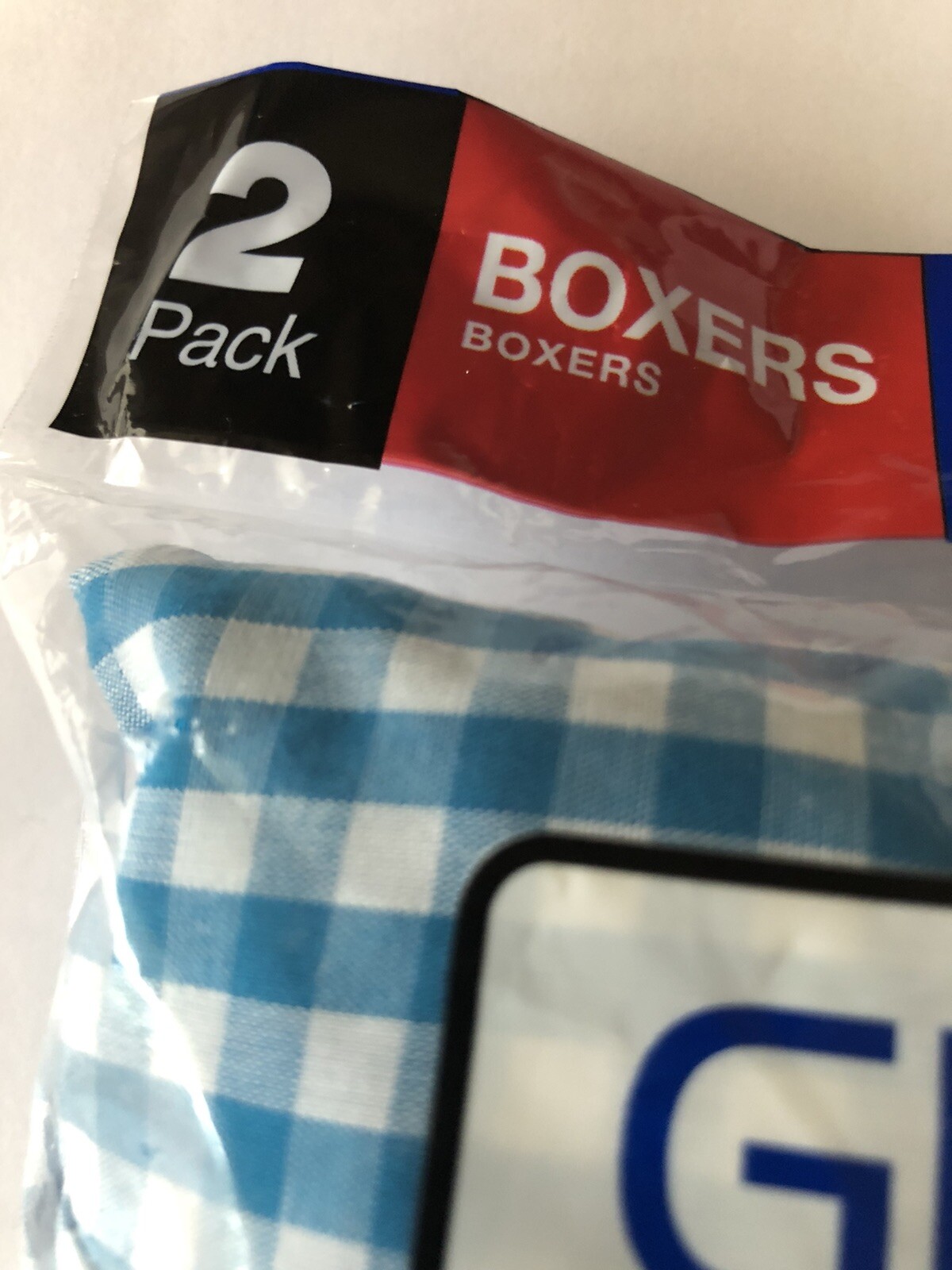 2-Pack Gildan Men's Premium Cotton Boxers, Blue White Plaid, size 2XL ...