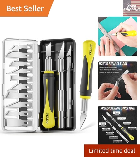 Ergonomic 16-Piece Hobby Knife Set with 10 Exacto Blades for ...