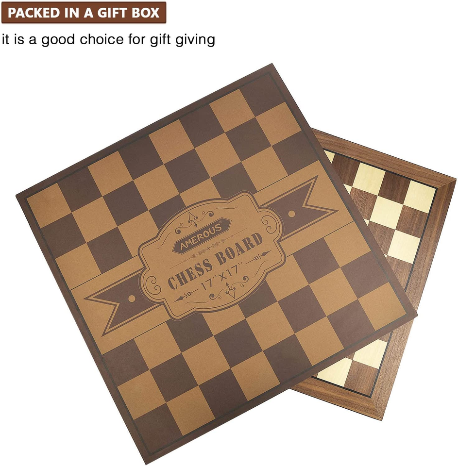 17 Inches Wooden Chess Board Only, Professional Tournament Chess Board ...