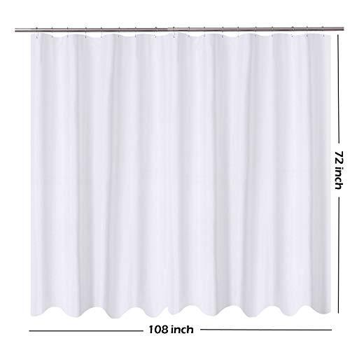 N&Y HOME Extra Wide Shower Curtain Liner Fabric 108 x 72 inches, Hotel ...