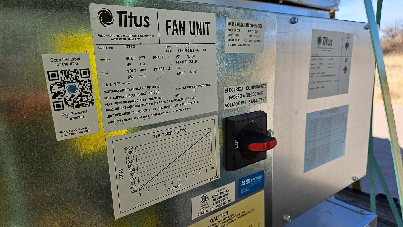 New Titus DTFS Fan Powered Terminal Unit | eBay