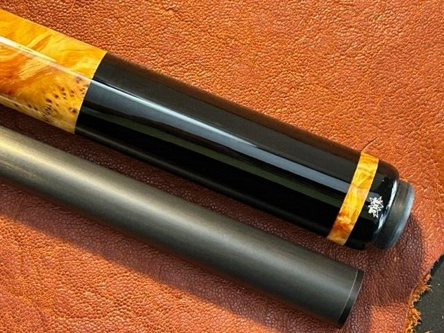 TNT Custom Pool Cue 1 of 1 With Carbon Fiber Shaft. Red Yellow Cedar ...