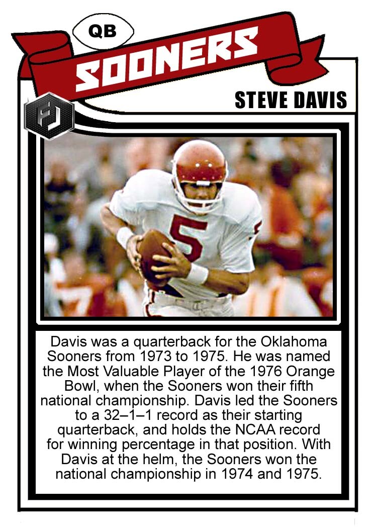 Quarterback Steve Davis Oklahoma