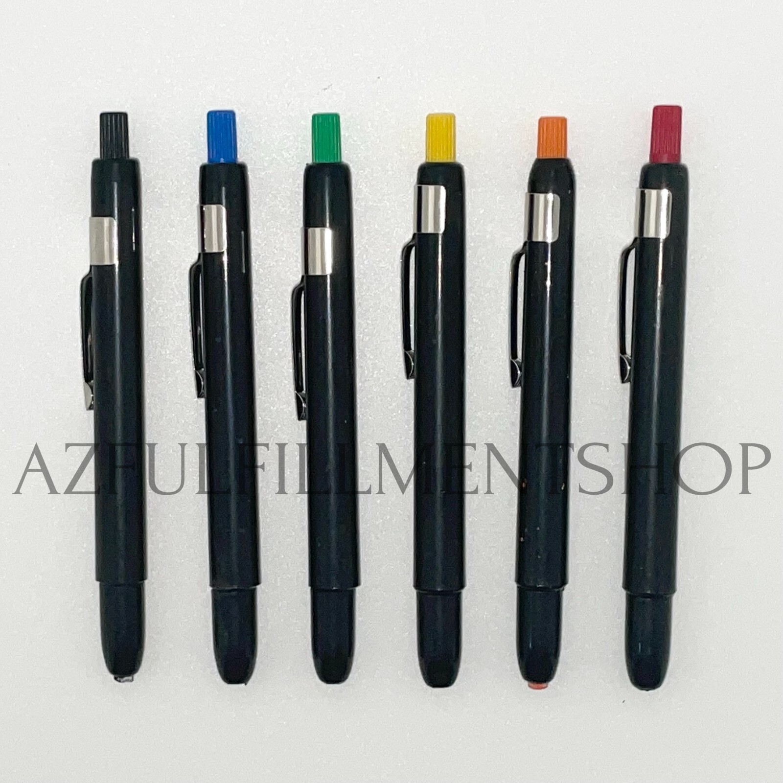 6 Listo Grease Marking Pencils, Refillable, Red Orange Yellow Green ...